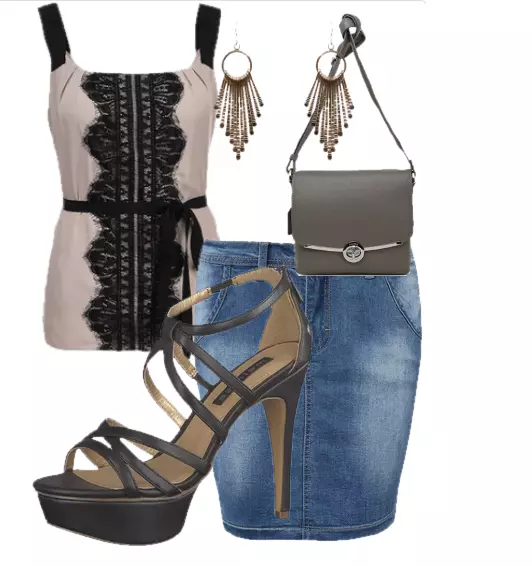 Stylish image with a denim skirt: 20 fashion councils 21496_1