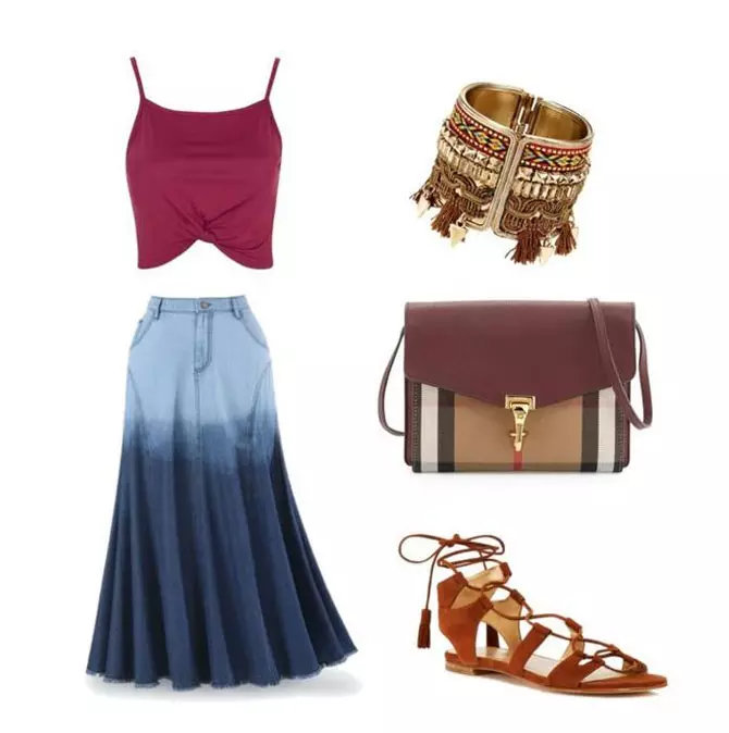 What to wear a denim skirt: 7 trendy images for every day 25270_1