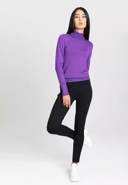 Izilinganiso zeTurtlenecks zabesifazane abanesitayela: amamodeli ayi-6 we-Universal 8806_6